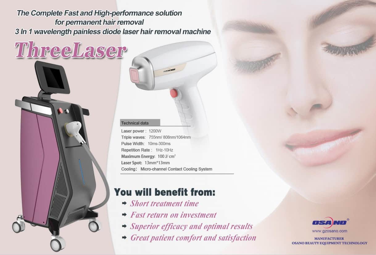 3-in-1 Diode Laser Hair Removal Machine | OSANO Permanent Epilation