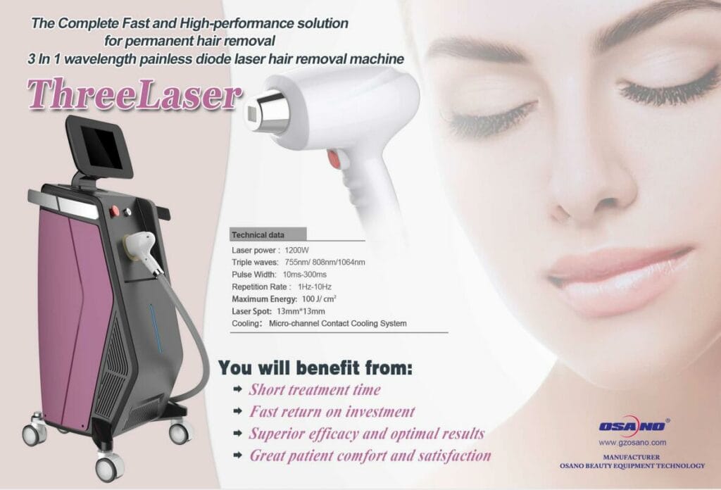 Laser epilation machine